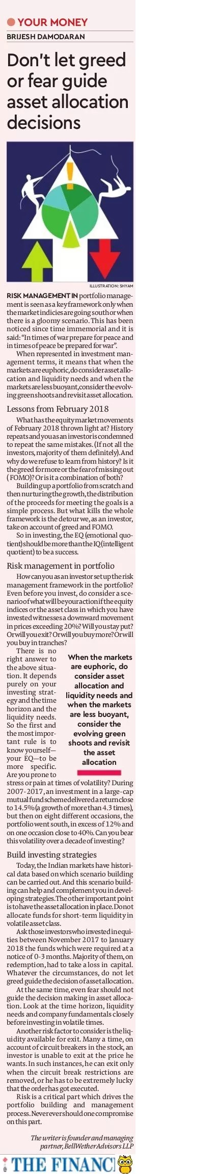 Mutual Funds - Dont Let Greed Or Fear Guide Asset Allocation Decisions ... Mutual Funds - Dont Let Greed Or Fear Guide Asset Allocation Decisions ...